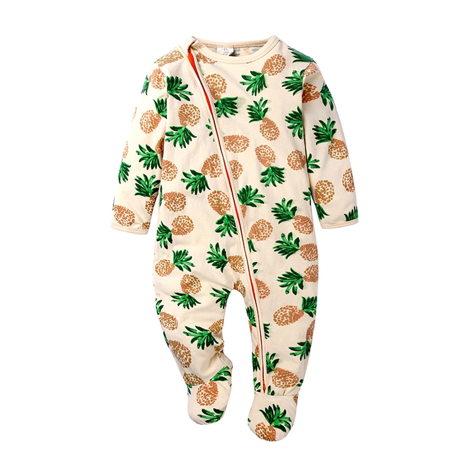 Wioihee Baby Footie Pajama with Mitten Cuffs, Double Zipper Infant ...