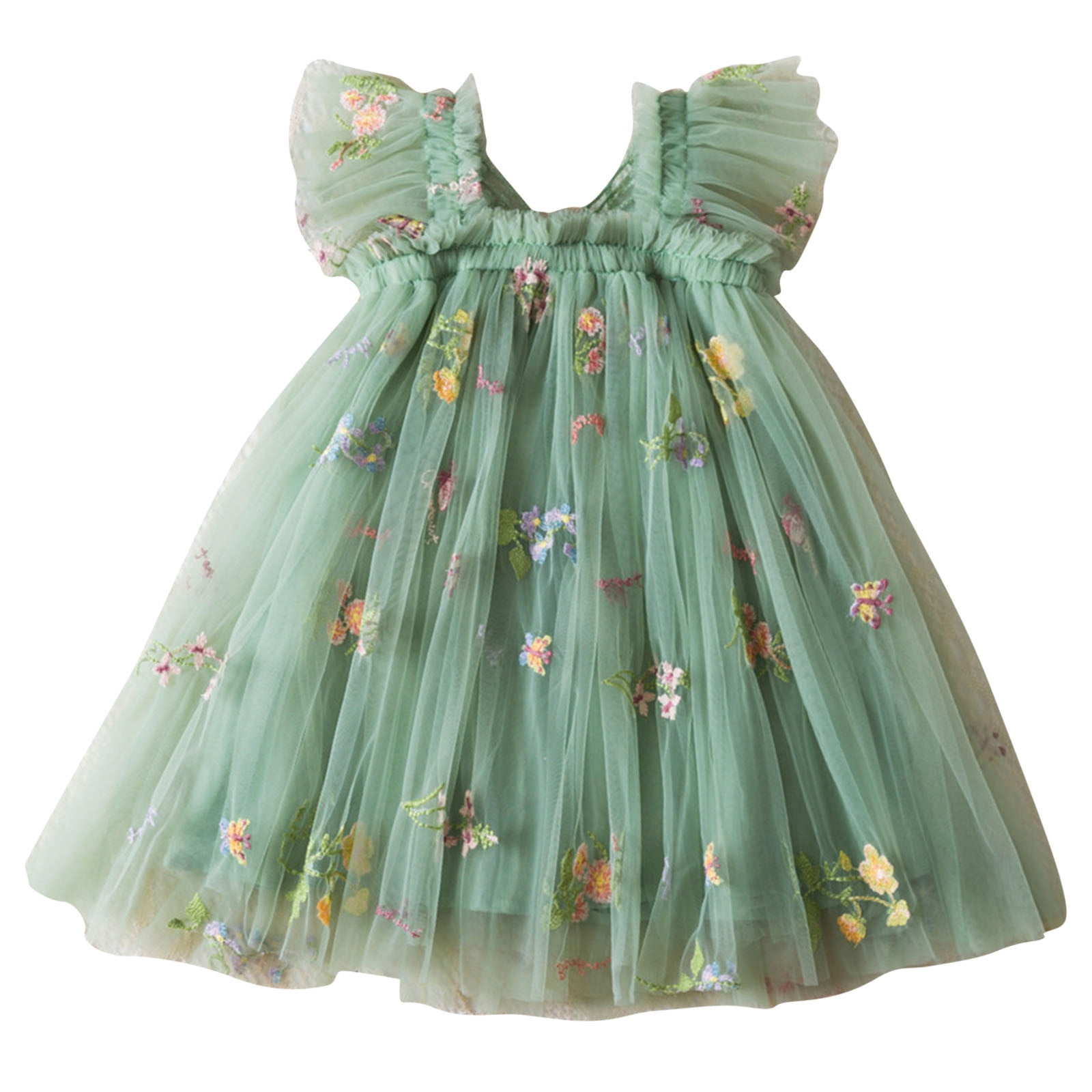 Wioihee Baby Girls Layered Tulle Dress, Sleeveless Princess Tutu Dress ...