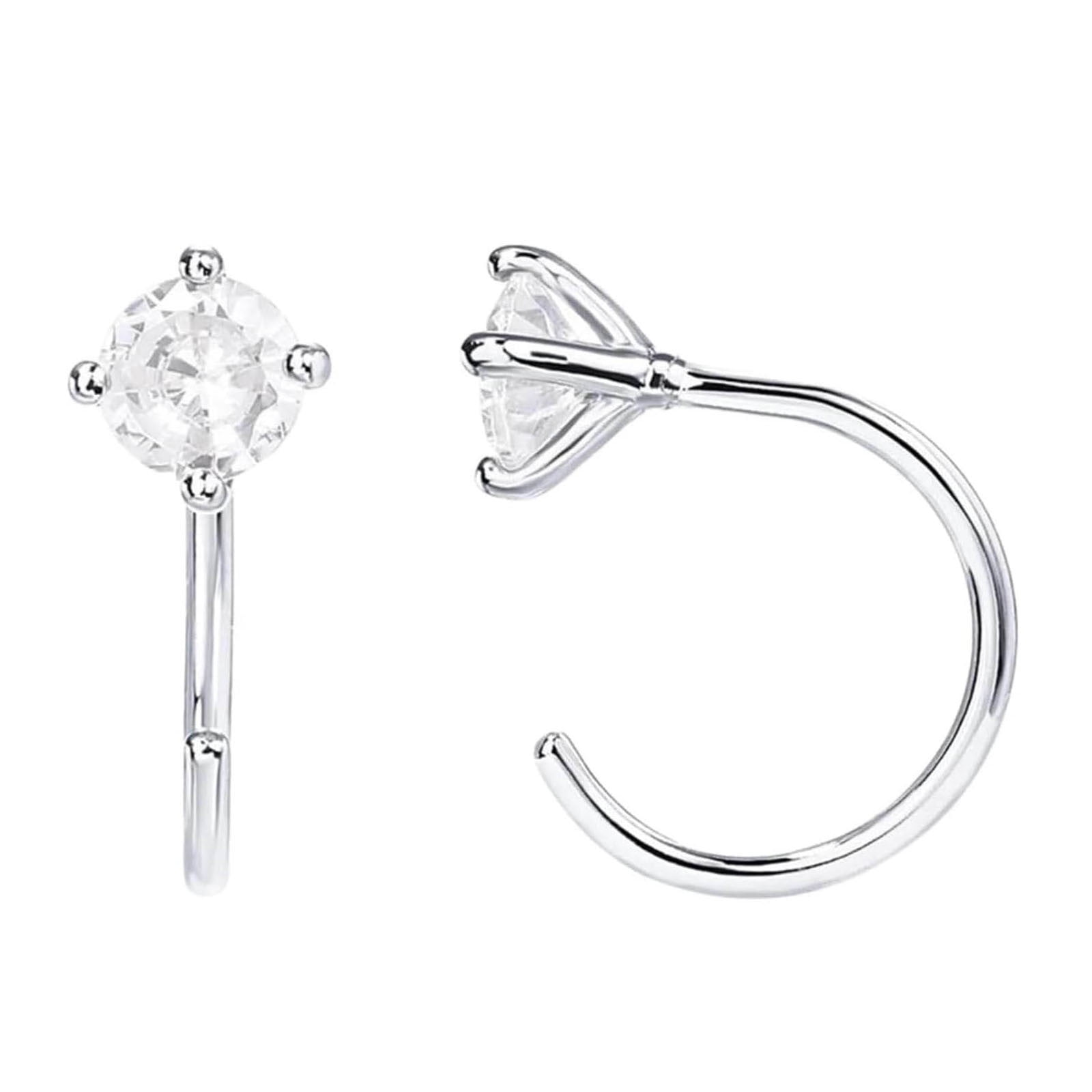 Wioihee Clearance Under $2.00 Half Hoop Earrings 925 Sterling Silver Tiny Huggie Hoop Small ...