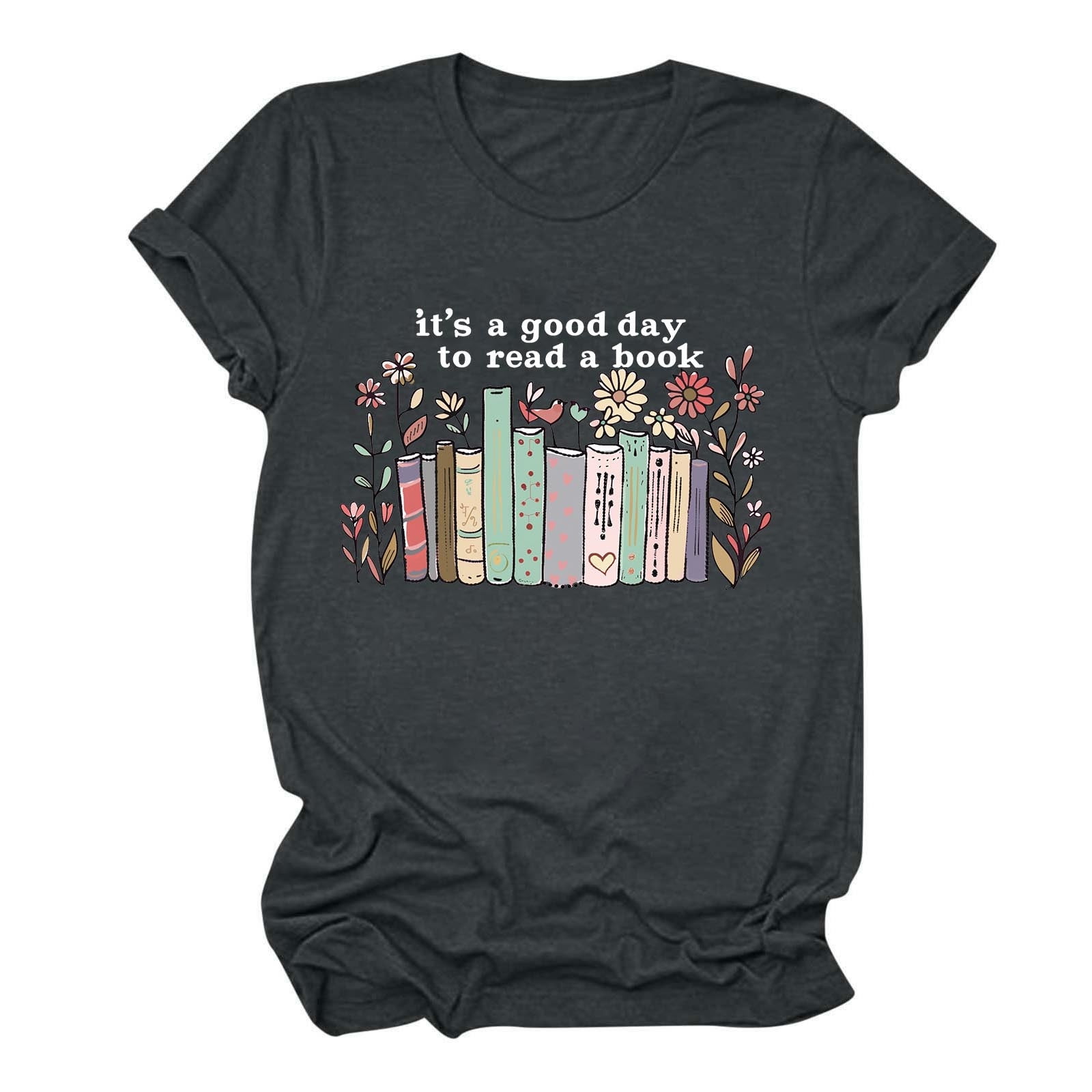 Wioihee It's A Good Day to Read A Book Shirt for Women Casual Letter ...