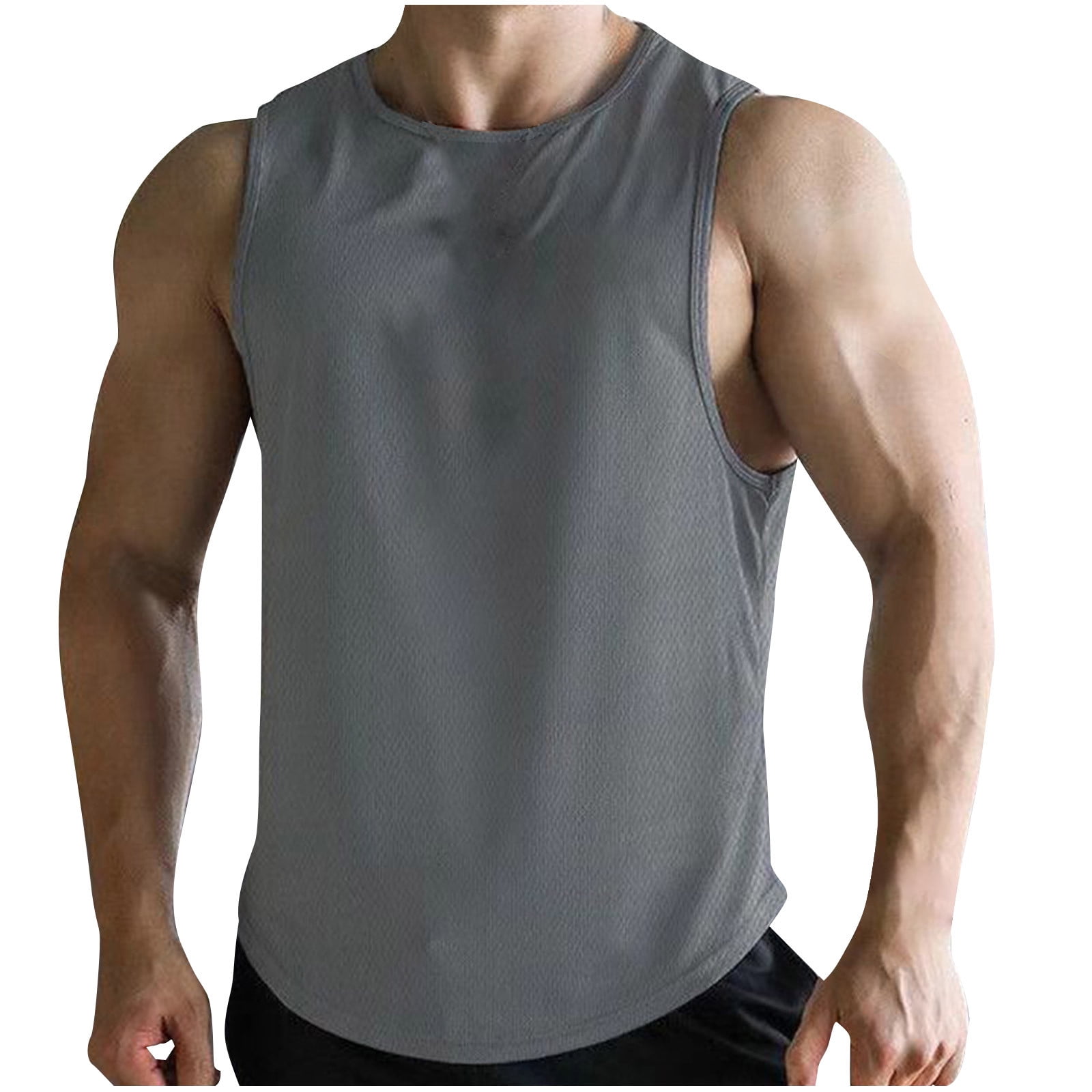 Wioihee Mens Fashion Muscle Tanks Workout Athletic Quick Dry Gym