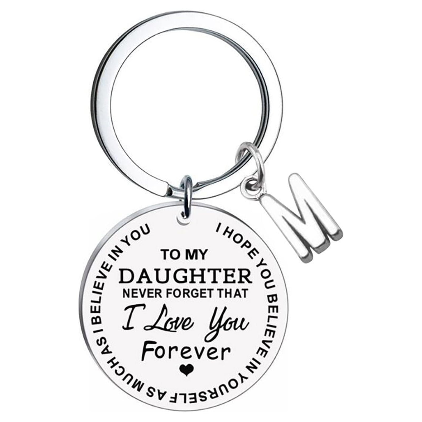 Wioihee To My Daughter Gift Daughter Keychain Initial Keychain Daughter ...