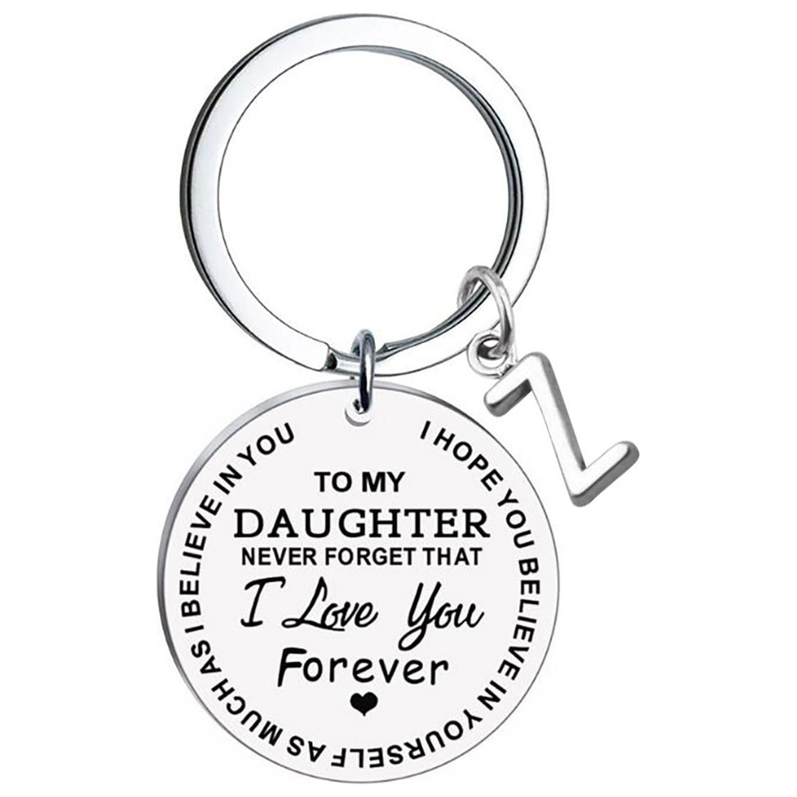 Wioihee To My Daughter Gift Daughter Keychain Initial Keychain Daughter ...