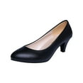 Wioihee Womens Classic Closed Toe Dorsay Bow Kitten Heel Pump Dress Work Party Mid Heeled