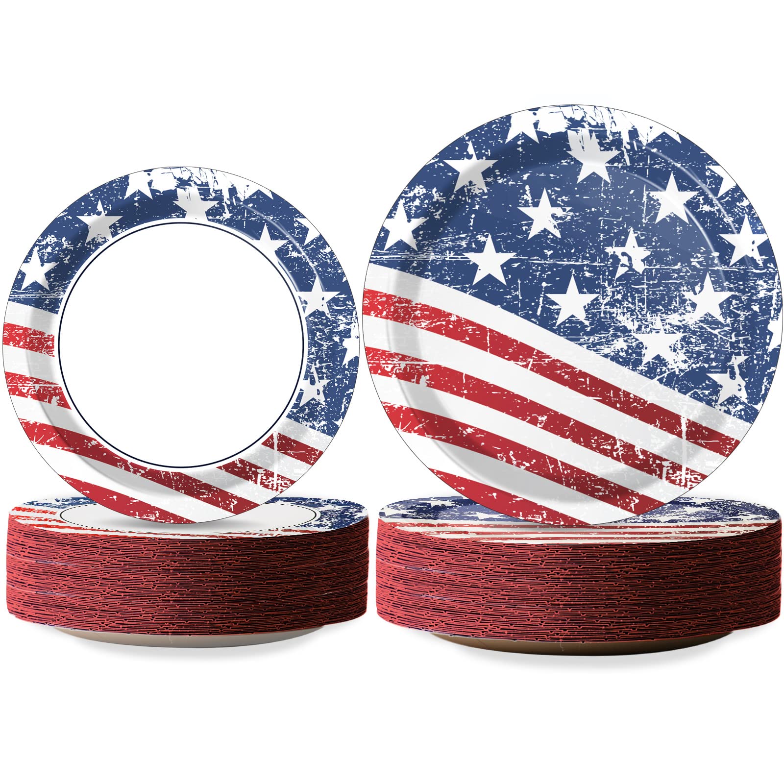 Wiooffen 72pcs 4th of RRF12 July Party Plates Set Patriotic Party ...