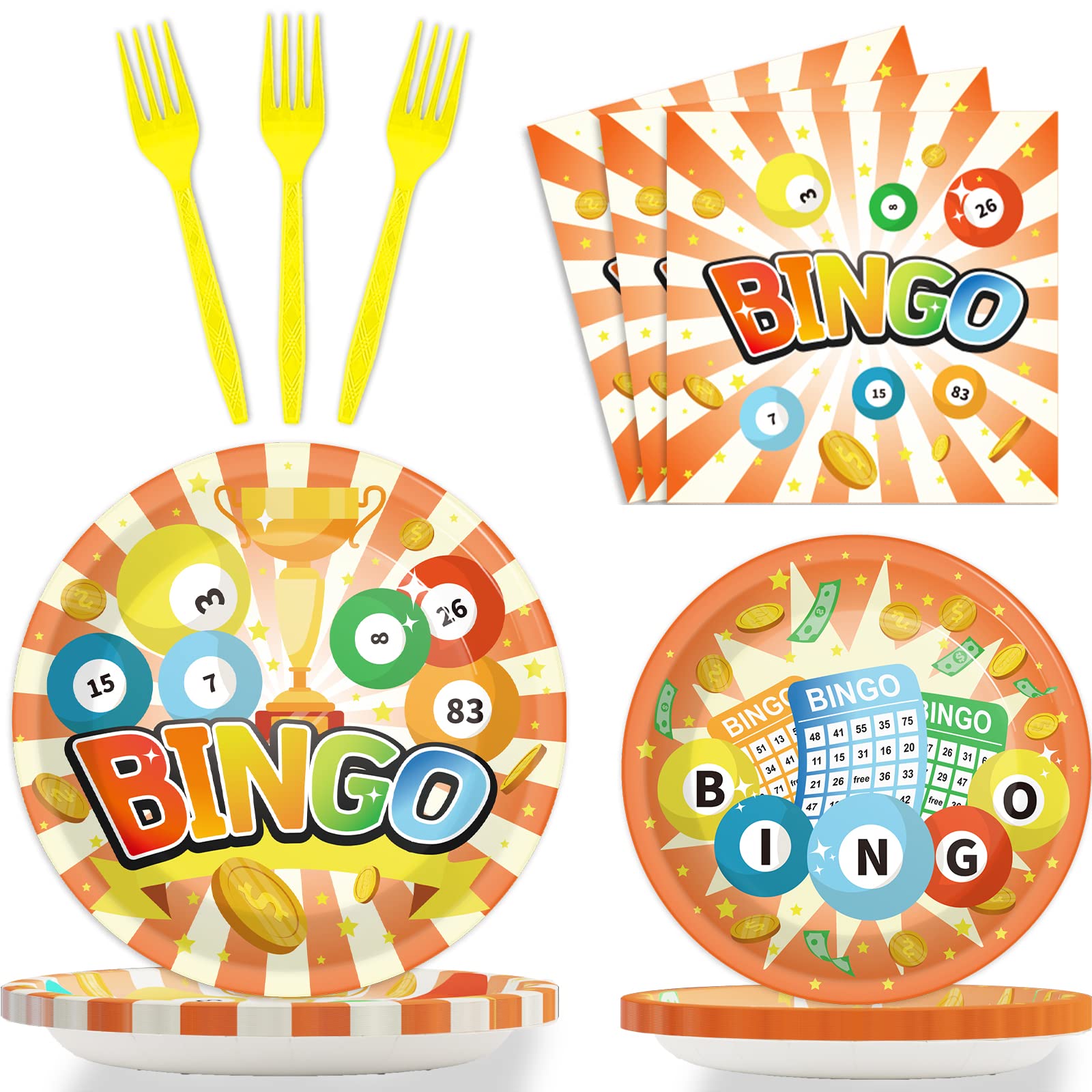 Wiooffen 96 Pcs Bingo DHF10 Party Supplies Pack for 24 Guests Bingo ...