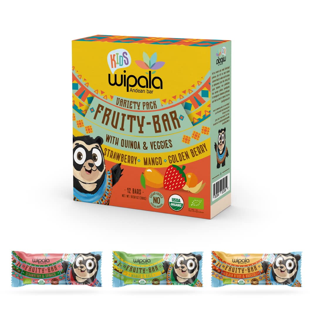 Wipala KIDS Organic Fruit Bars, Variety Mix, Vegan, Non-GMO, Healthy ...