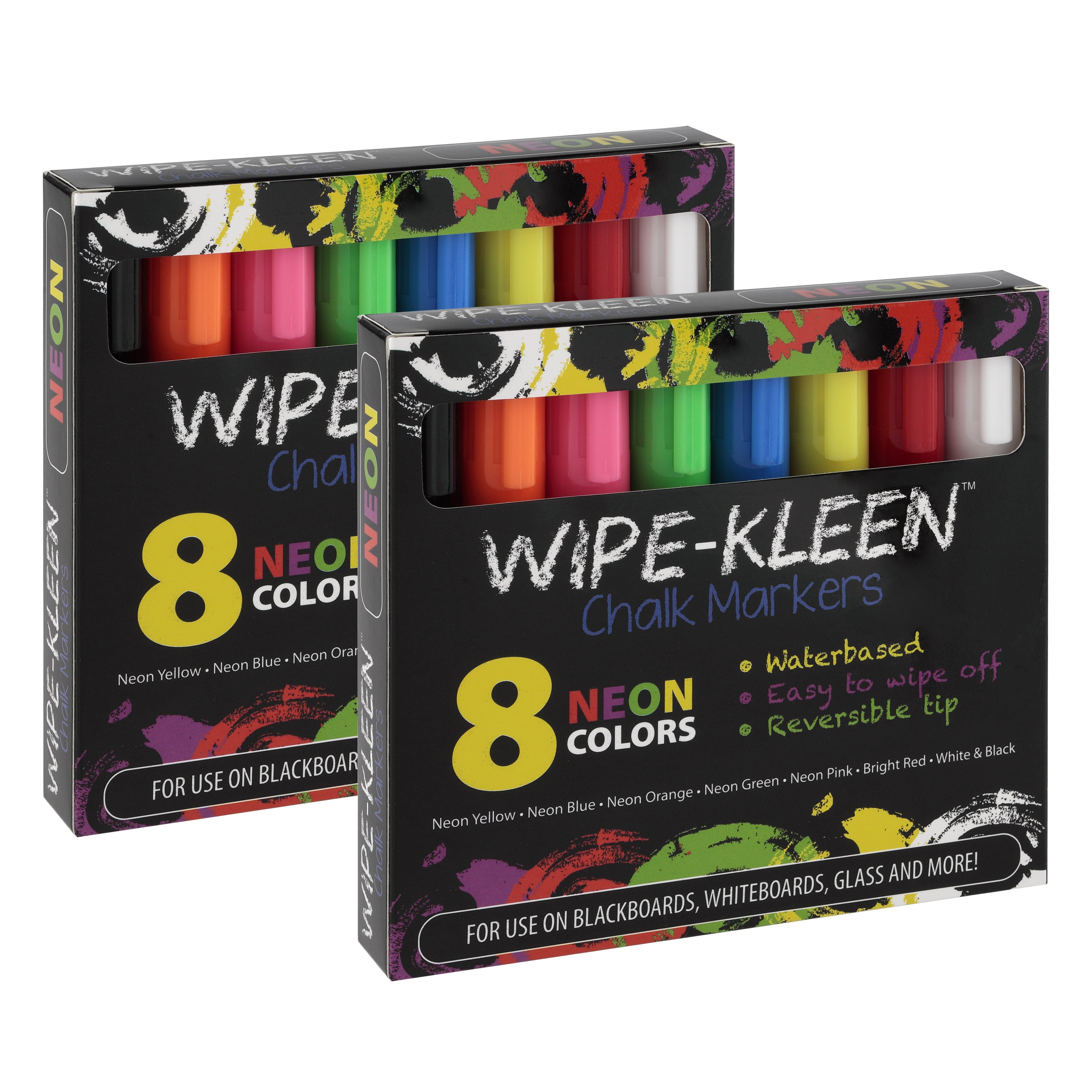 Wipe-Kleen Liquid Chalk Board Window Markers, Non Toxic Dry Erasable ...
