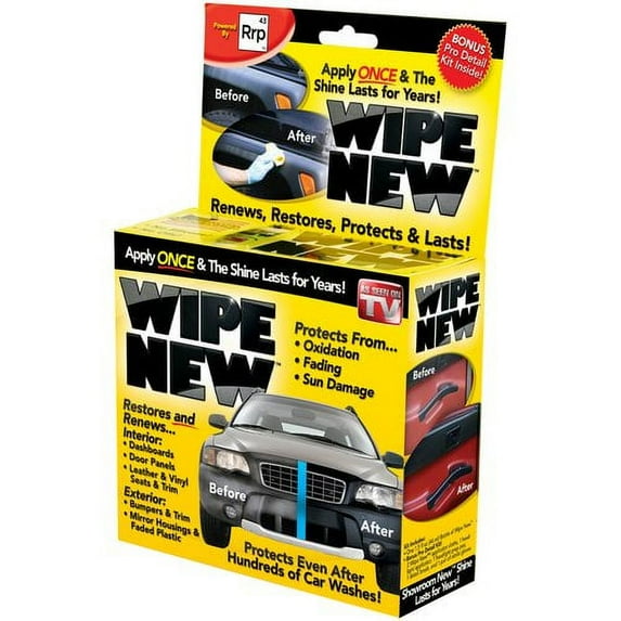 Wipe New Auto Trim Restorer - Nano Wax Plastic Protectant Bumper ...