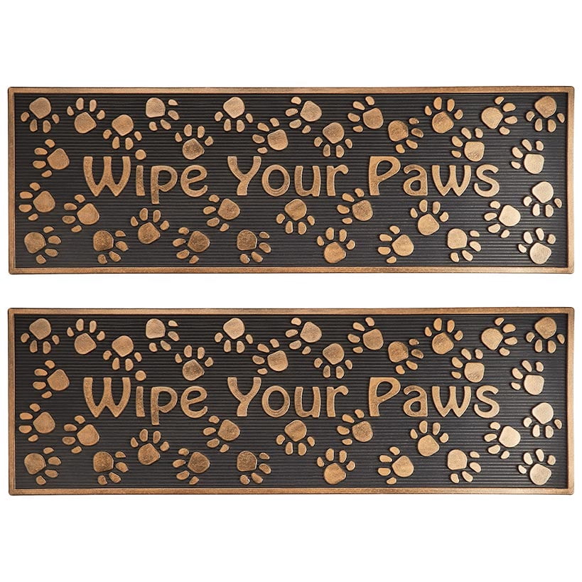 Rubber Stair Treads Set of 2 or Doormat, Wipe Your Paws - Walmart.com