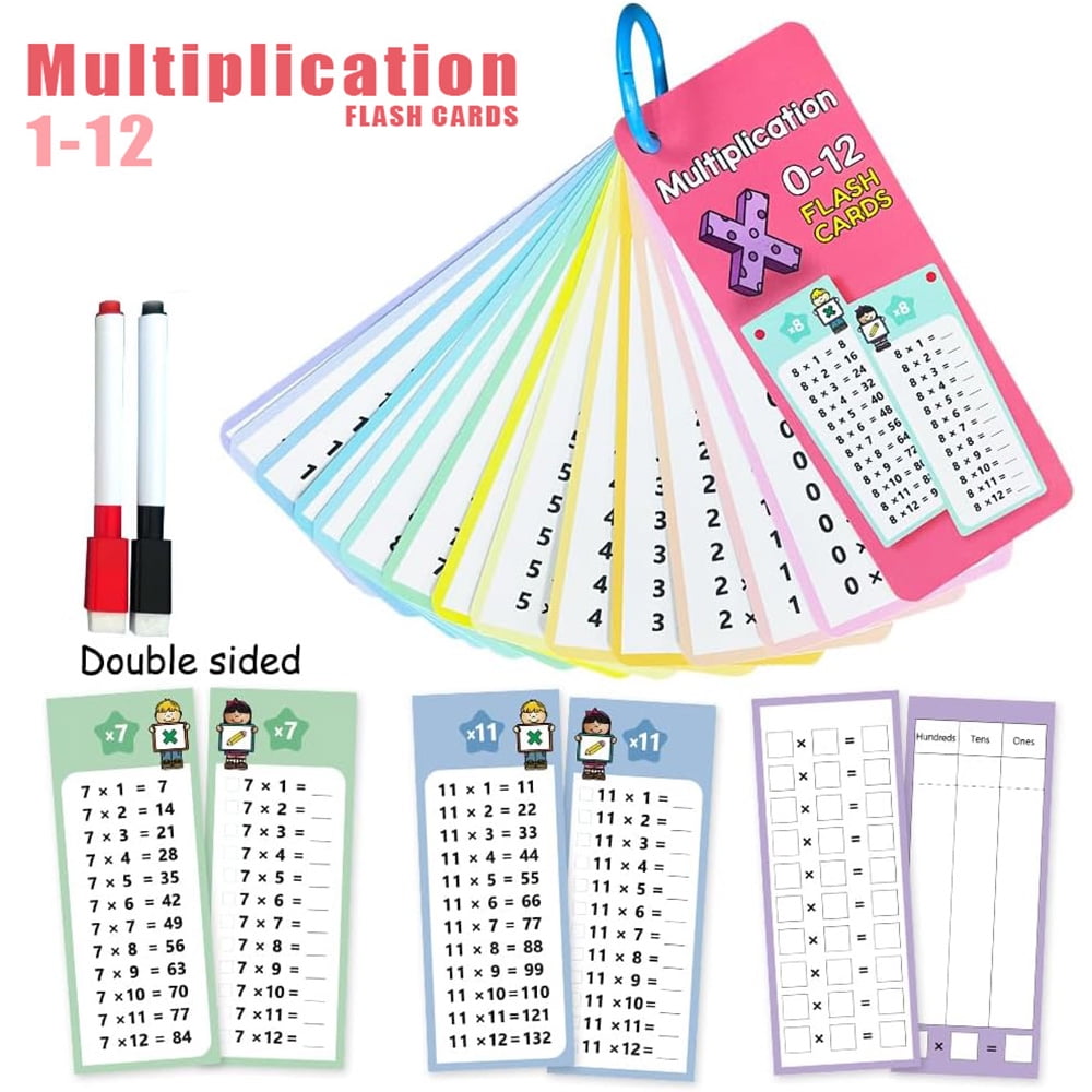 Wipeable Math Training Cards, Addition, Subtraction, Multiplication ...
