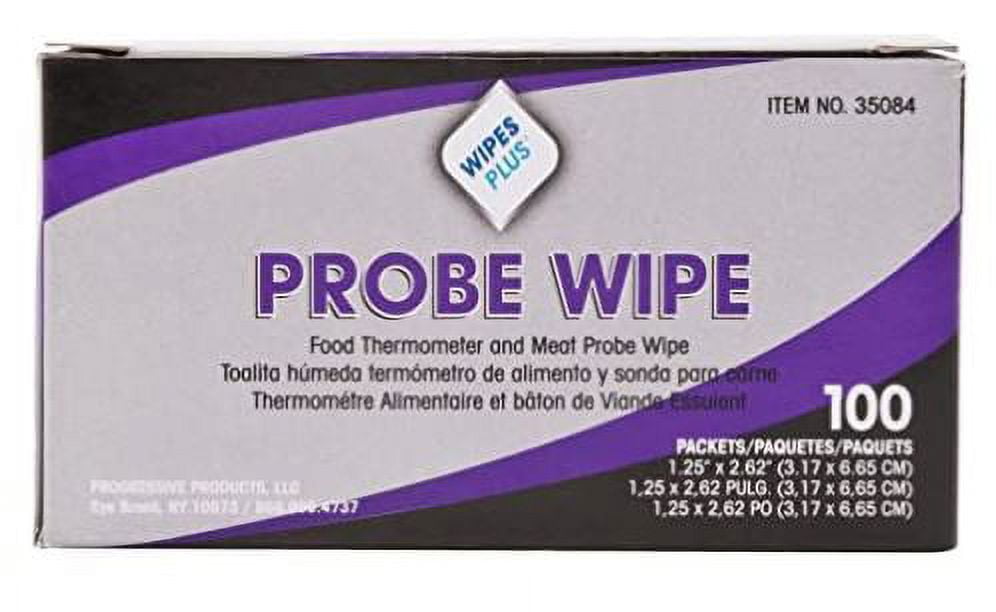 WipesPlus 35084 Probe Wipes, Thermometer Sanitizing Wipes, 100/Box, 10 ...