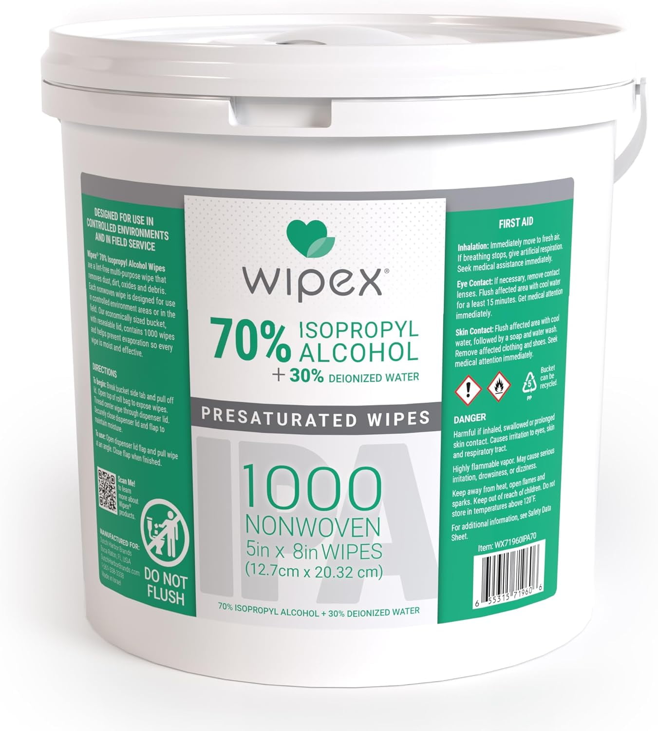 Wipex 70% Isopropyl Alcohol Wipes, Bulk 1000 Count - Ideal for ...