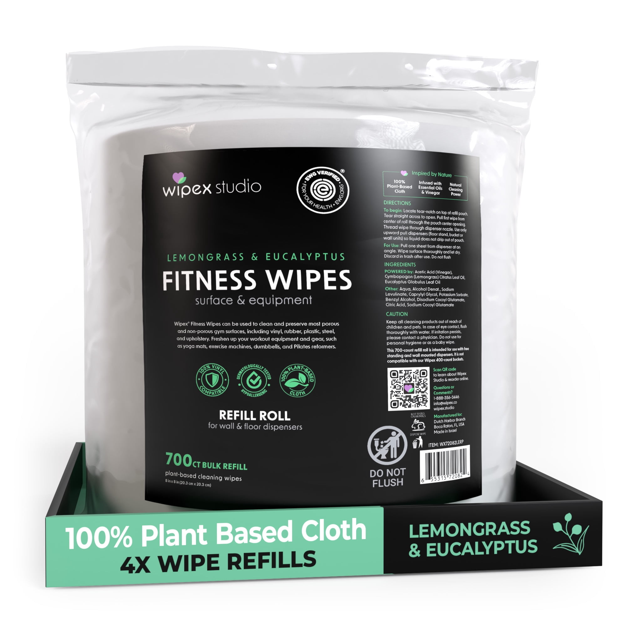 Wipex Gym Wipes Refill – Commercial Wet Plant-Based Cleaning Cloths for ...