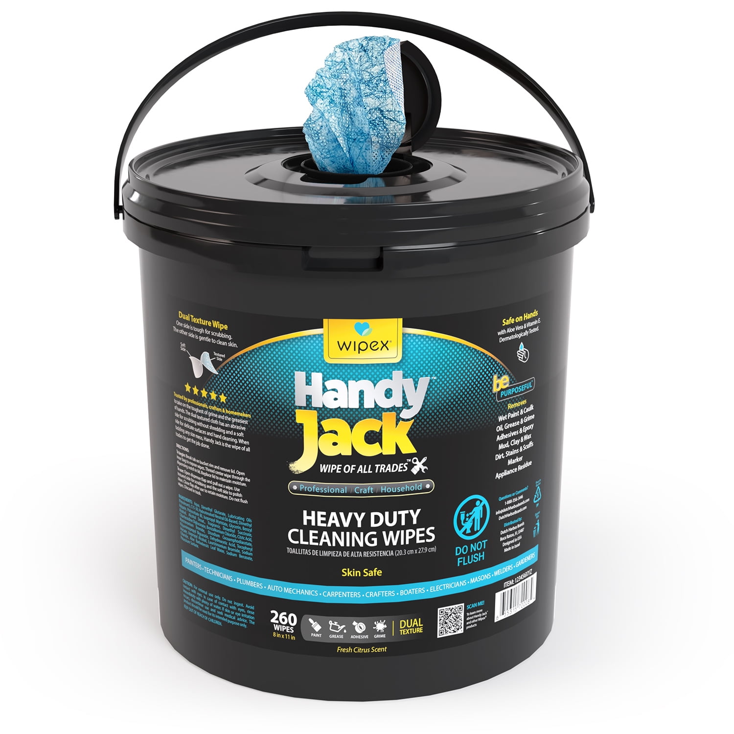 Wipex Handy Jack Heavy Duty Wipes, Dual Texture Cleaning Cloth ...