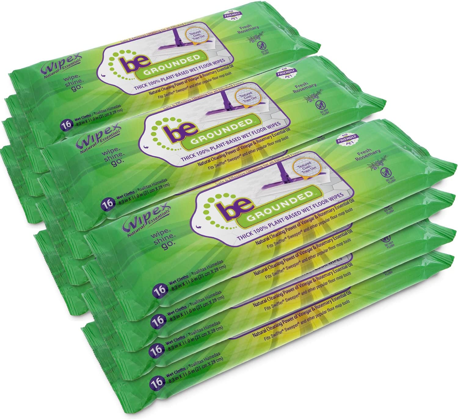 Wipex Natural Wet Floor Wipes - Rosemary Essential Oil & Vinegar ...