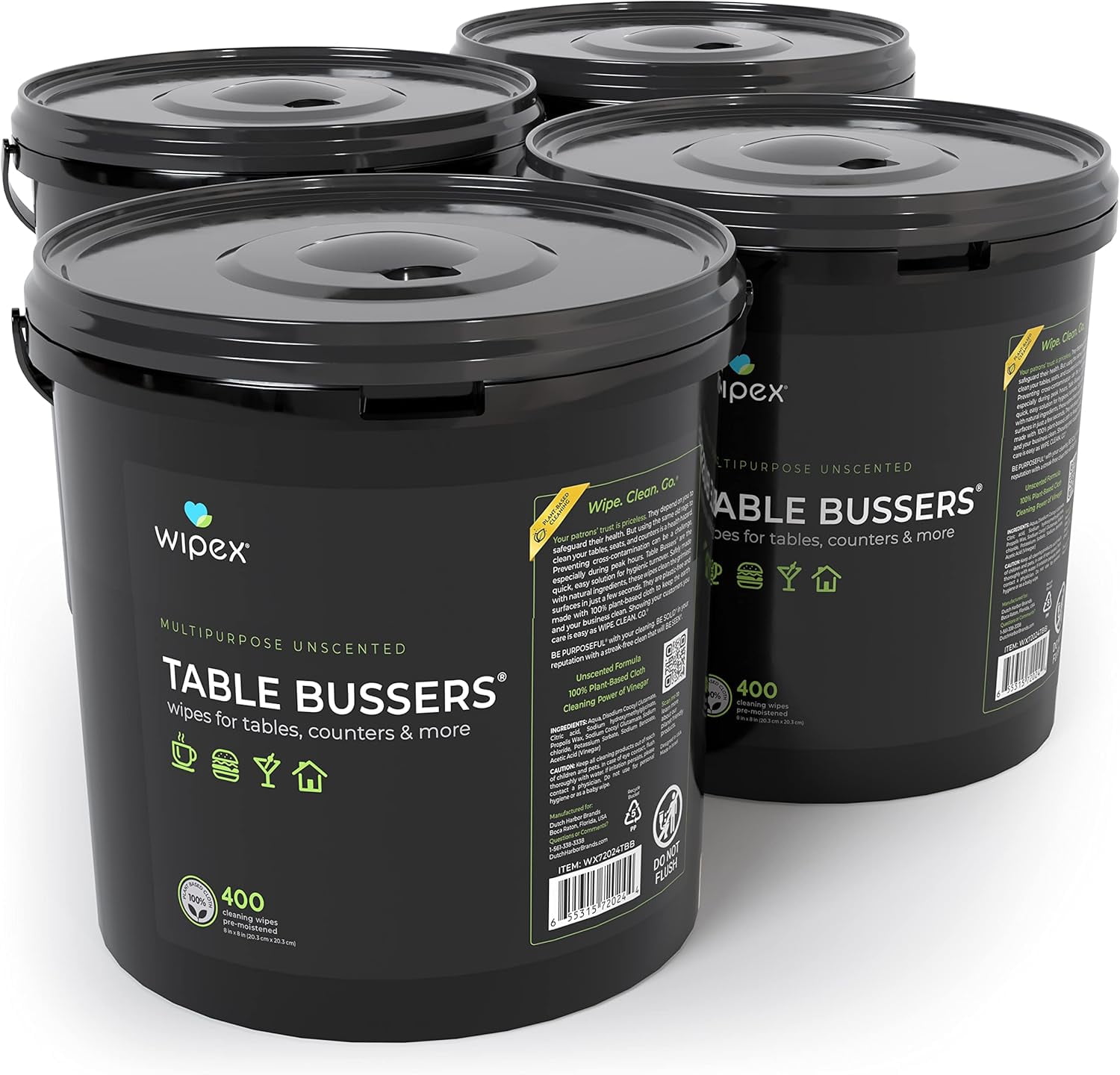 Wipex Table Bussers - Natural Cleaning Vinegar Counter and Table Wipes ...