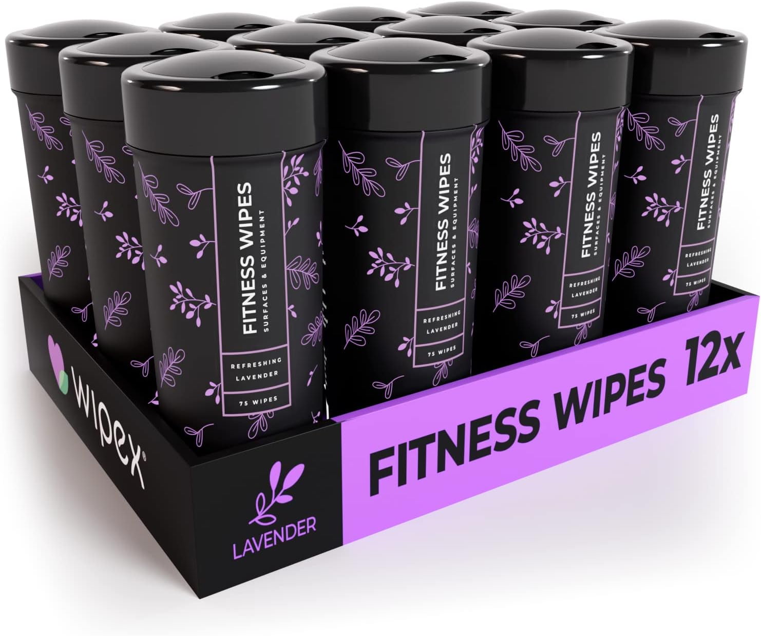 Wipex Yoga Mat Cleaner & Fitness Gym Wipes - Natural Lavender & Vinegar ...