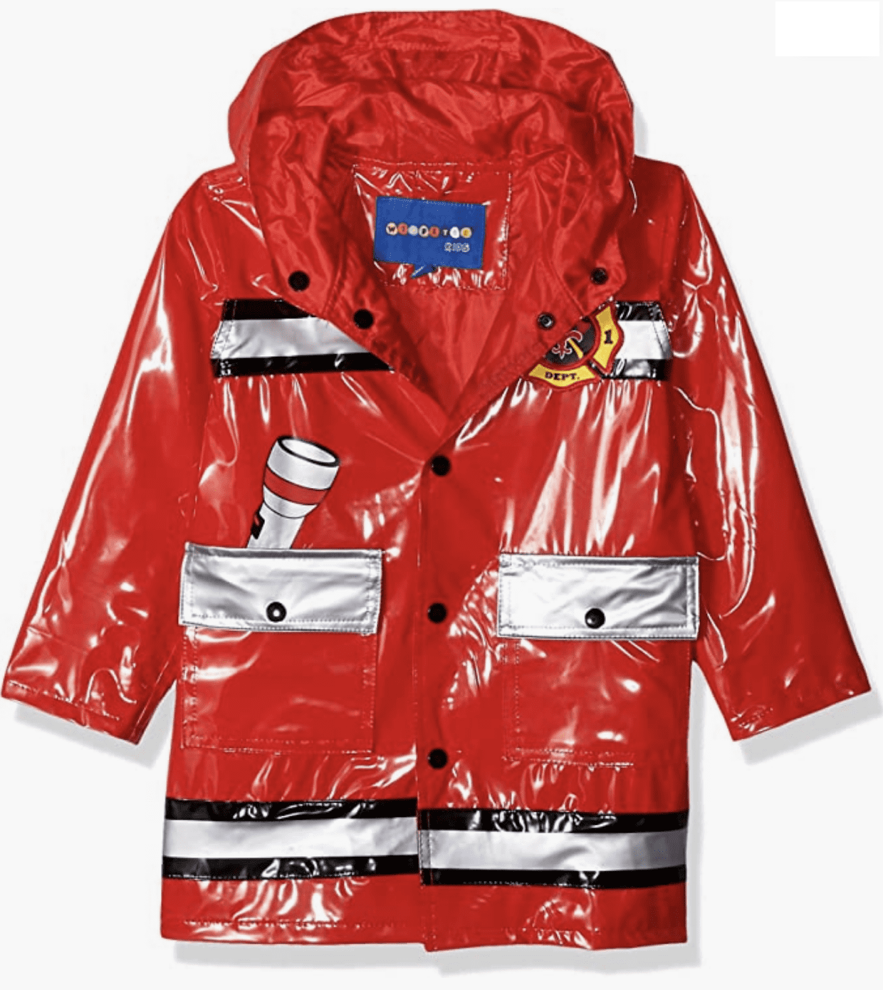 Wippette Boys' Little Water Resistant Rain Jacket, Fireman Red, 2T ...