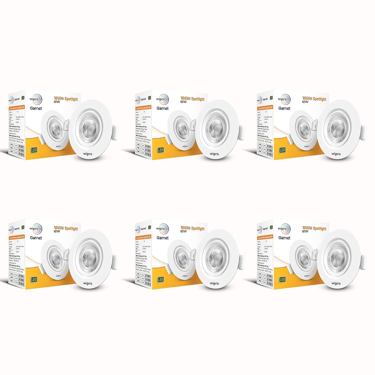 Wipro Garnet 12W Round Led Wave SpotlightCob Spotlight for CeilingCool ...