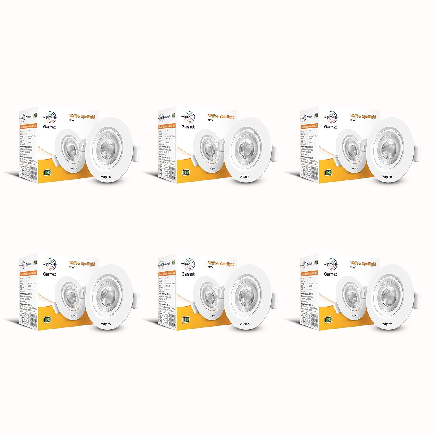 Wipro Garnet 9W Round LED Wave Spotlight COB Spotlight for ...