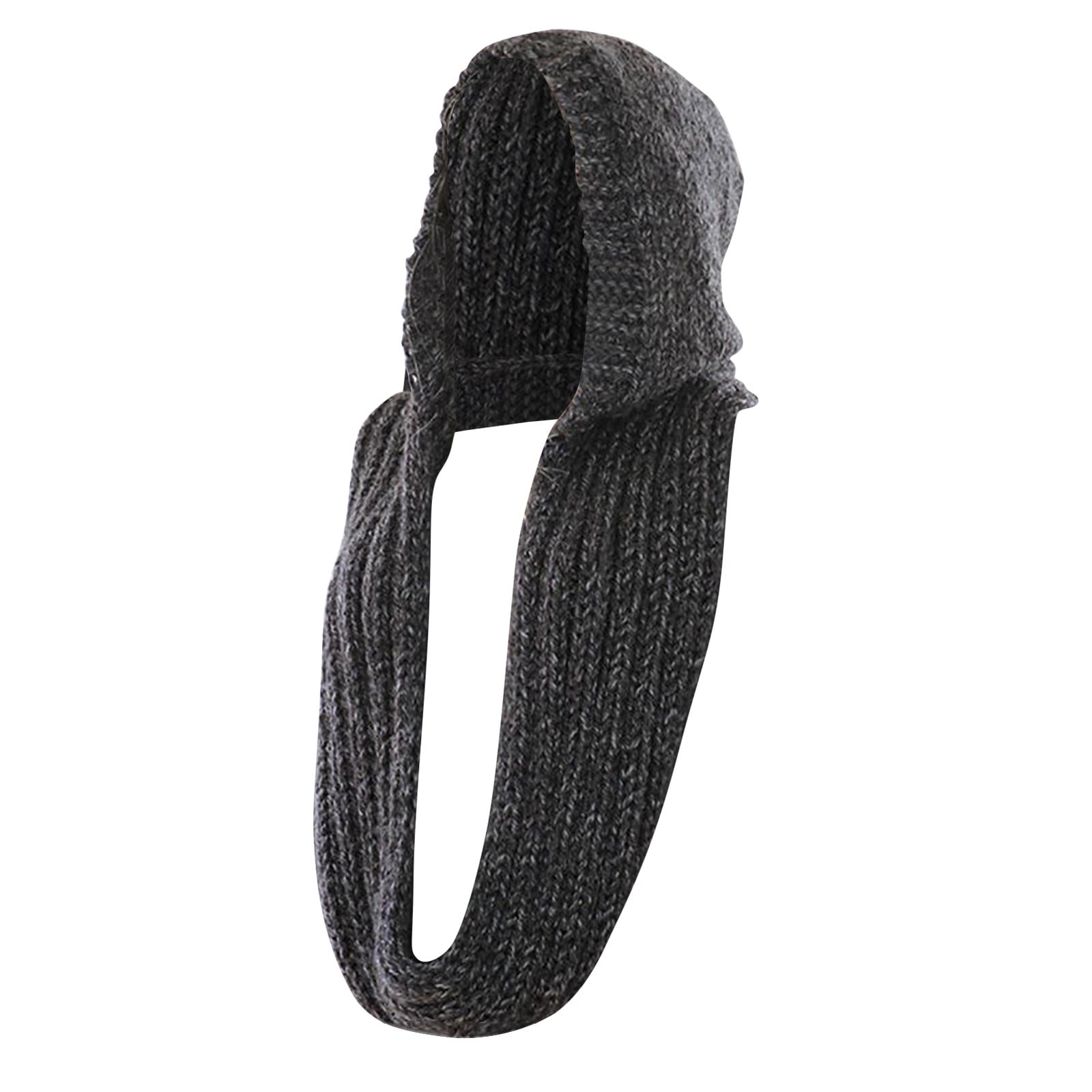 Wipya Winter Knitted Hooded Scarf Wrap for Women Thick Warm Windproof ...