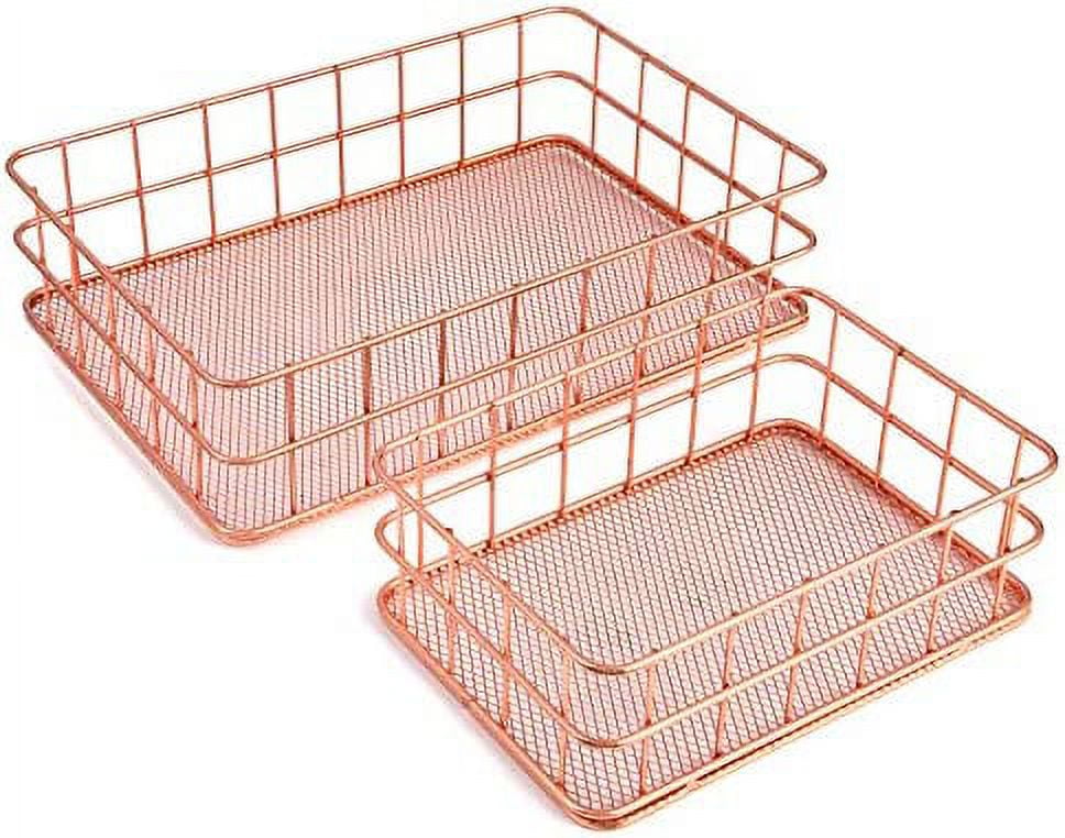 Wire Baskets, Wire Mesh Organizer Basket, Desk Drawer Countertop ...