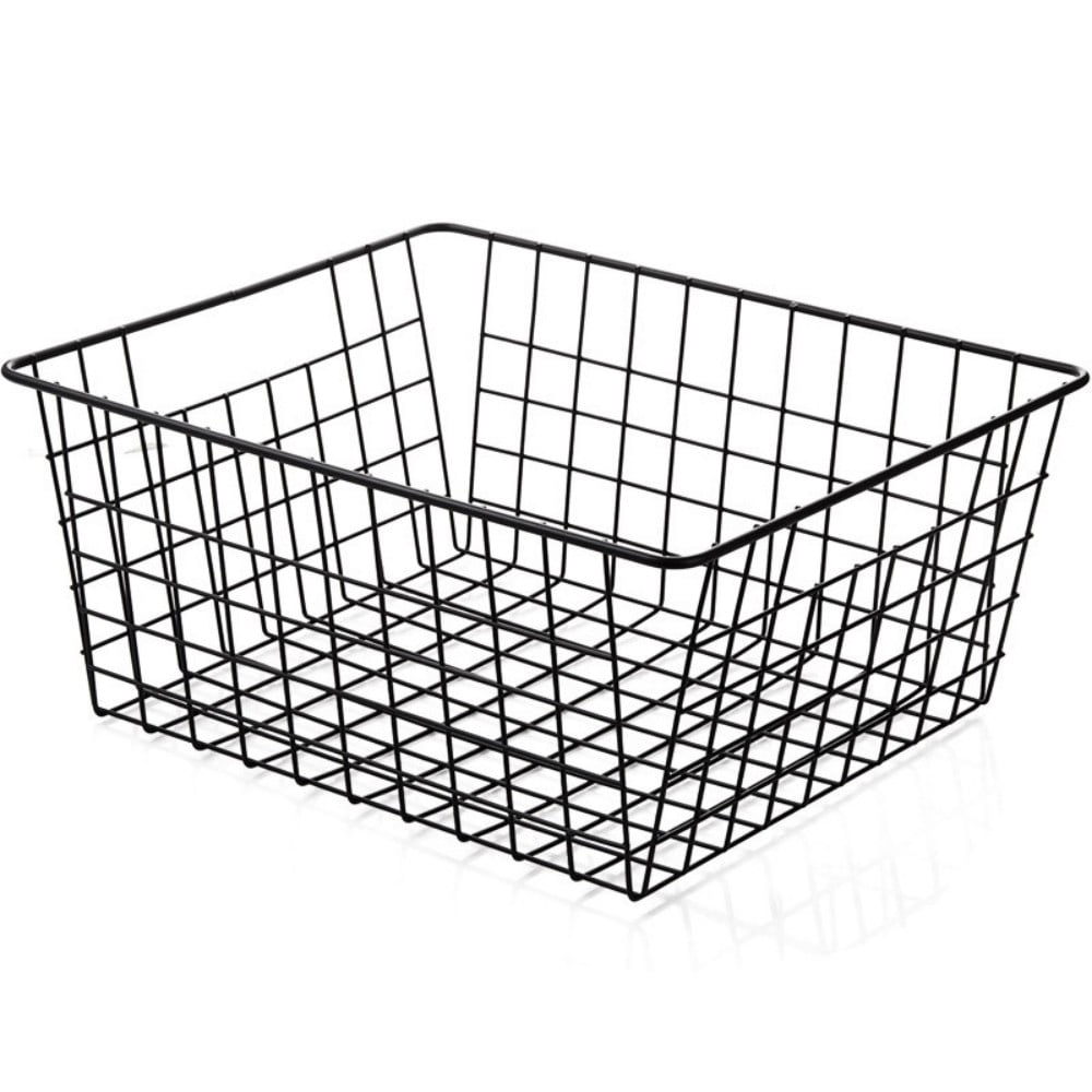 TRIANU Large Black Metal Storage Bins for Organizing Kitchen & Home ...