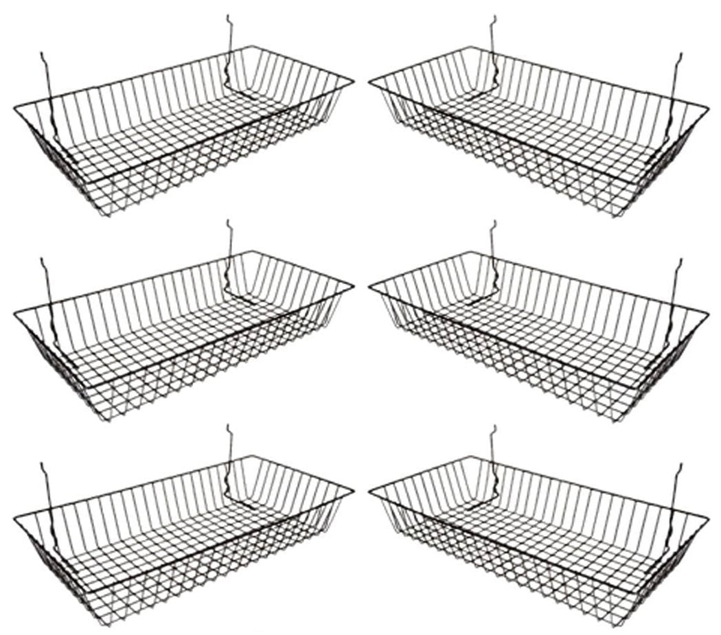 Wire Baskets for Grid Wall and Slat Wall - Wire Basket 24" L x 12" D x ...