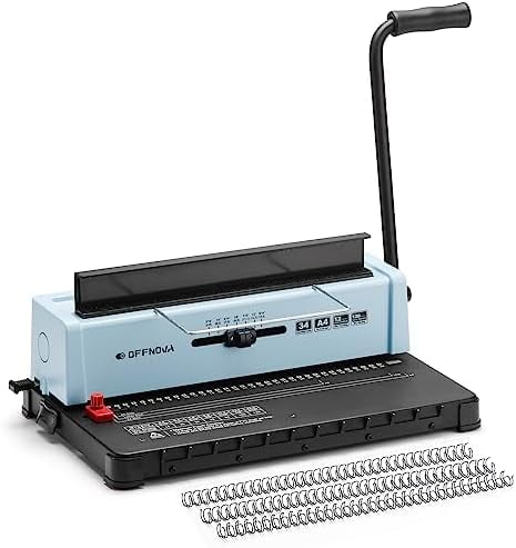 Wire Binding Machine, Punch 12 Sheets, 34 - Square Punch Holes, Bind ...