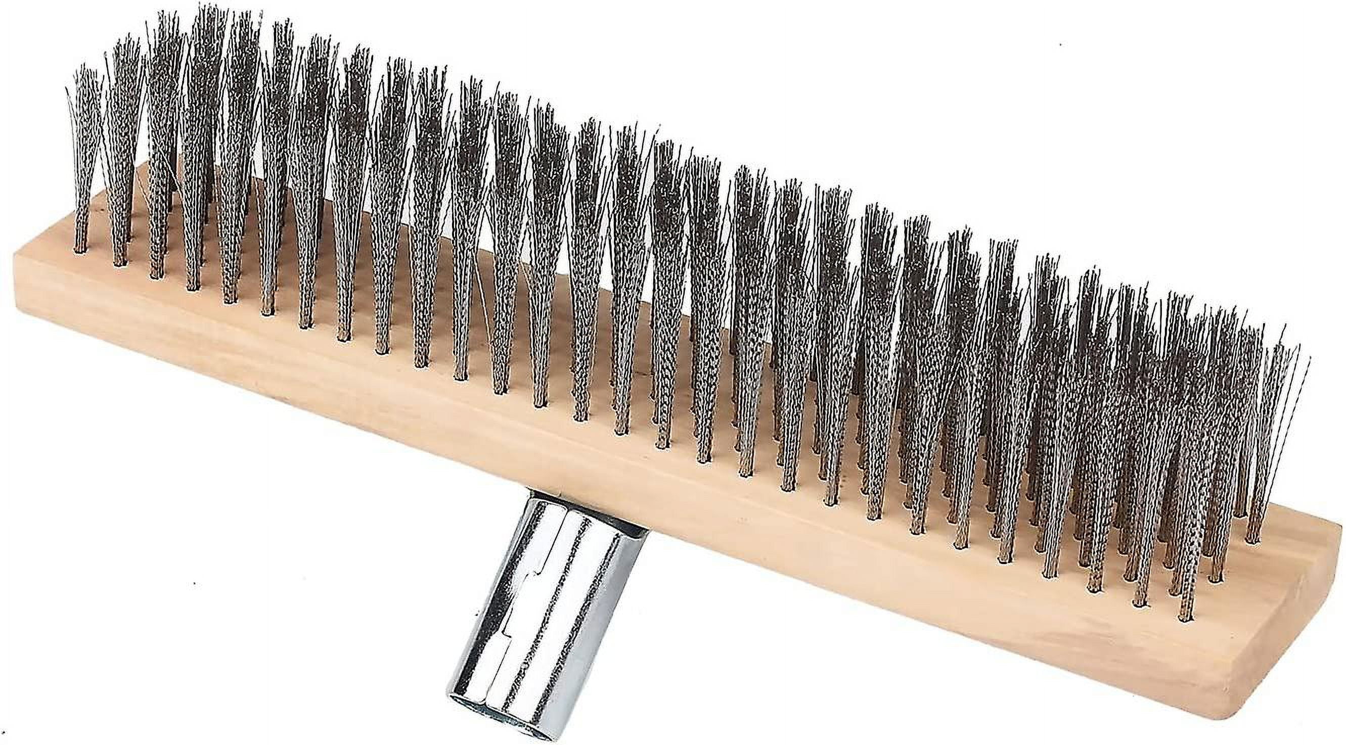 Wire Broom Stainless Steel Floor Wiping Weed Moss Tool Long Handle ...