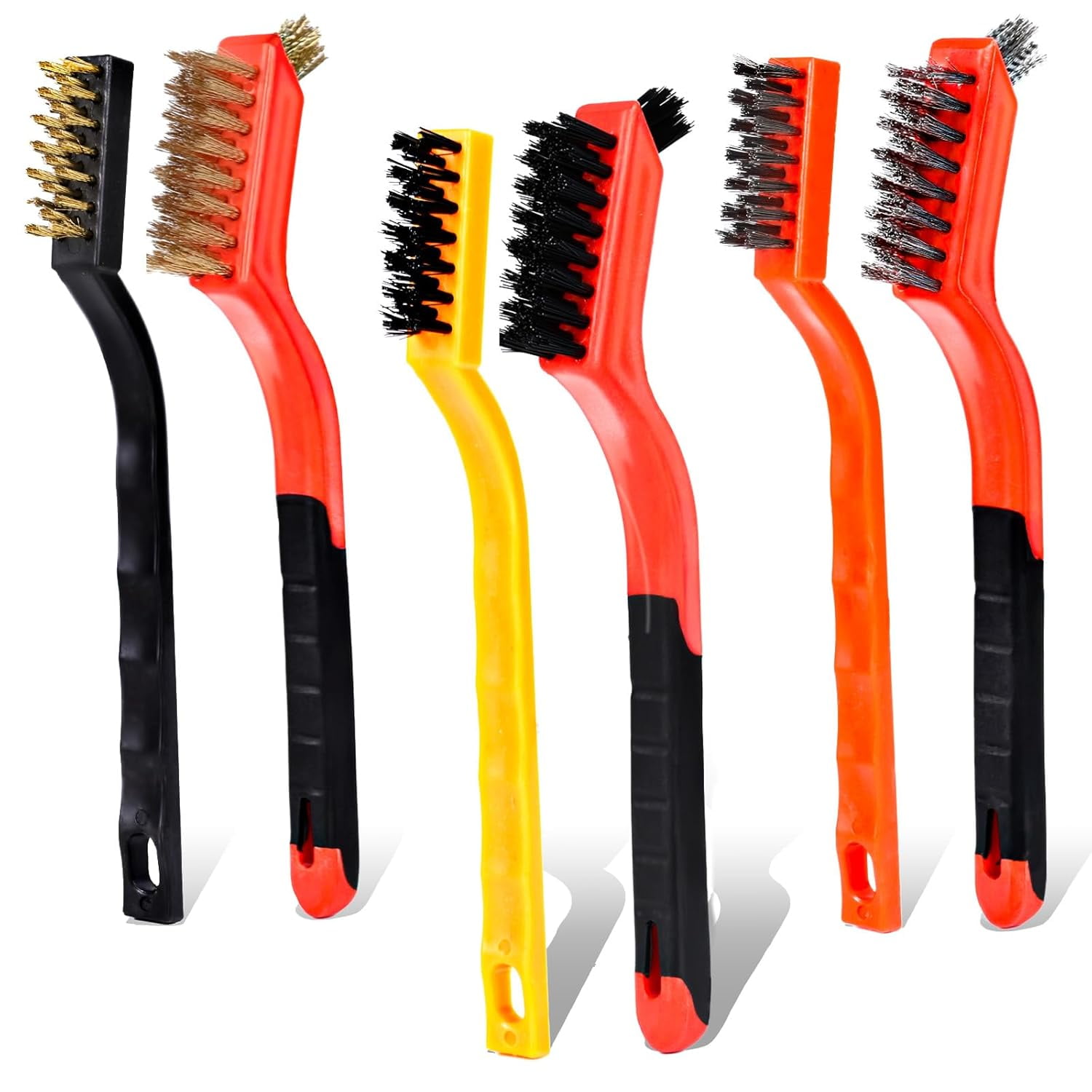 Wire Brush Set, 6 Pcs Professional Wire Brushes for Cleaning Rust ...