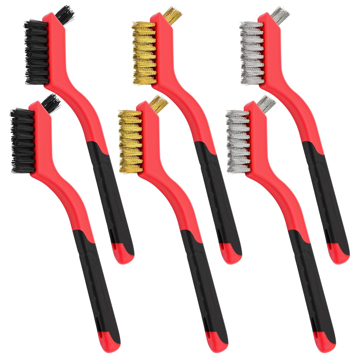Wire Brush Set - 6PCS Stainless Steel Brush, Brass Brush, Nylon Brush ...