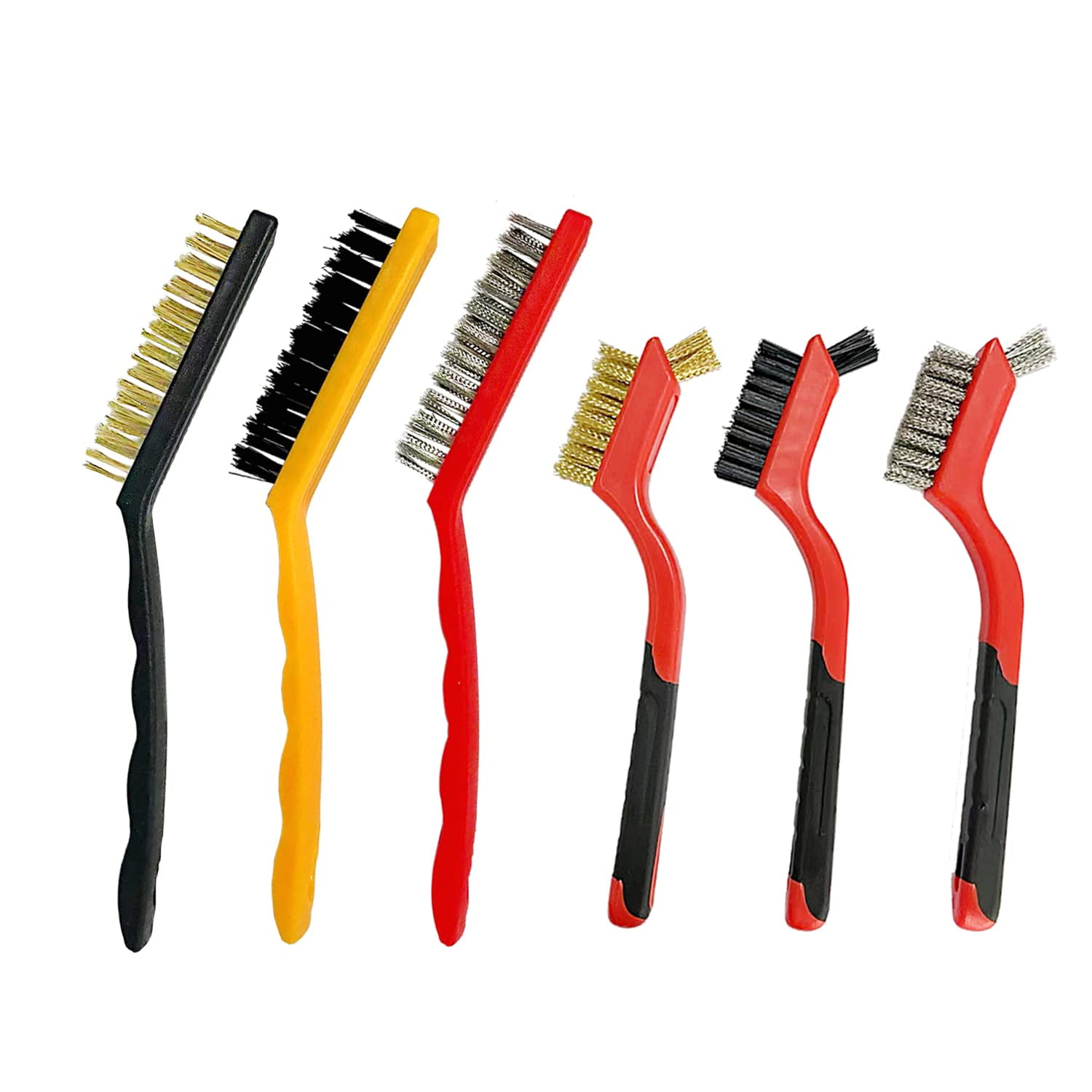 Wire Brush Set, 6Pcs Small Wire Brushes for Cleaning Rust, Brass ...