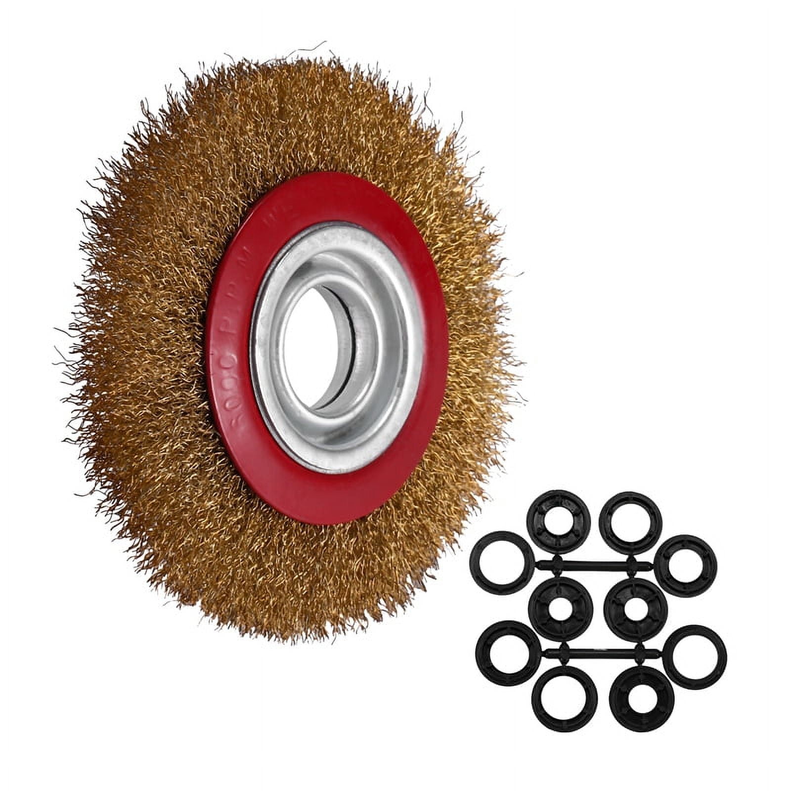 Wire Brush Wheel for Bench Grinder Polish + Reducers Adaptor Rings ...