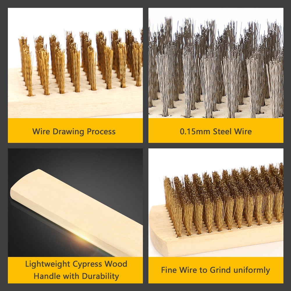 Wire Brush,With Wood Handle Steel Wire Scratch Wood Handle Stainless ...