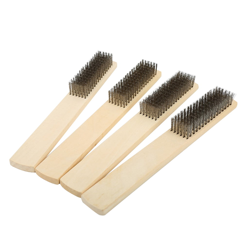 Wire Brush,Wood Handle Stainless Set With Wood Steel Wire Scratch Brush ...