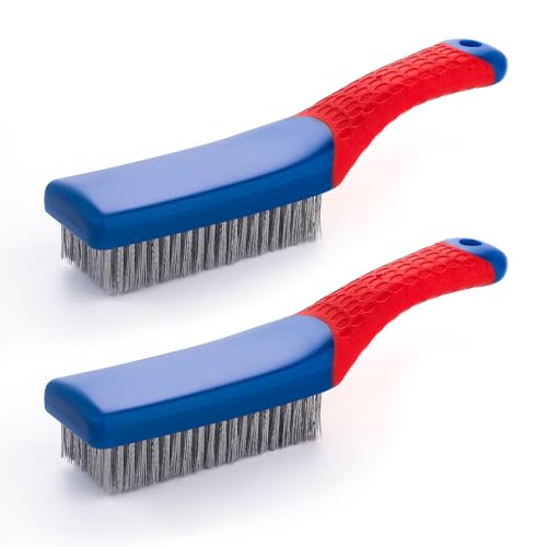 Wire Brushes 2 Pcs Steel Brushes Heavy Duty Carbon Steel and Stainless ...