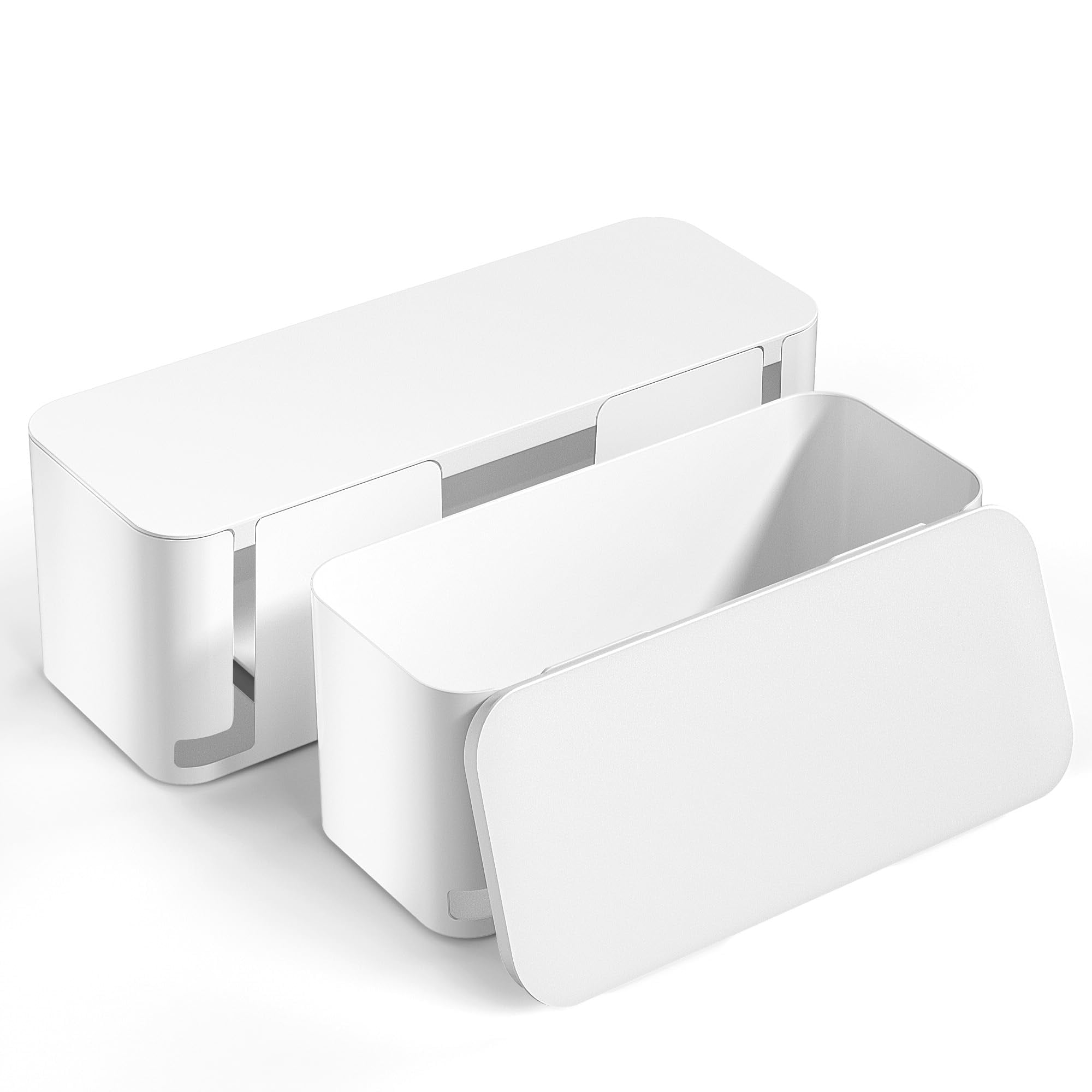 Wire & Cable Organizer White XL+M 2 Pack Home Office Cord Management ...