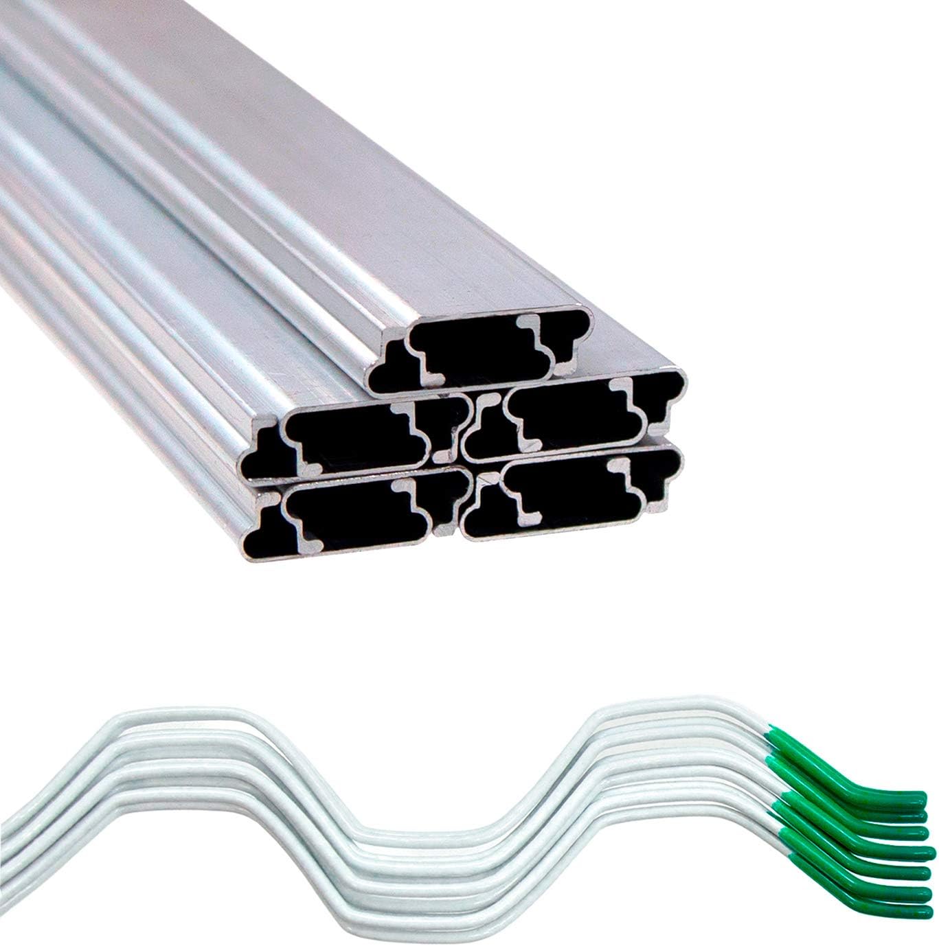 Wire and Channel Kit | 1" x 6.5' Aluminum Greenhouse Channel with 6.5 ...