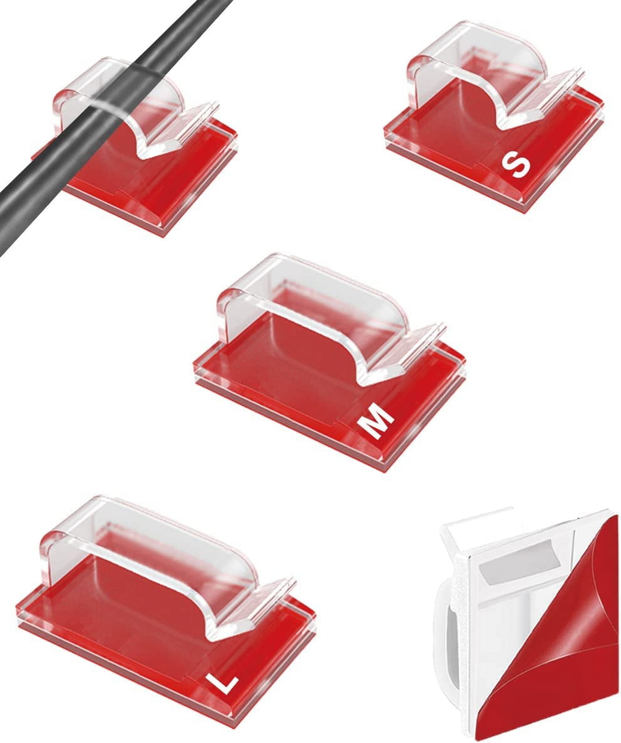 Wire Clips [3 Sizes 50pcs], Adhesive Wire Organizer Cable Holder Cord ...