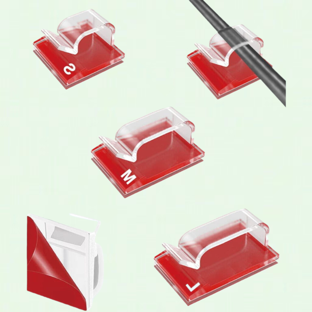 Wire Clips [3 Sizes 50pcs], Adhesive Cable Holder Cord Management ...