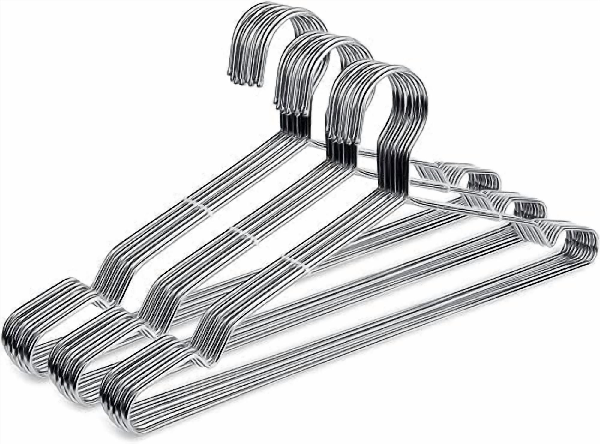 Wire Coat Hangers 40 Pack Strong Heavy Duty Stainless Steel Metal Ultra ...