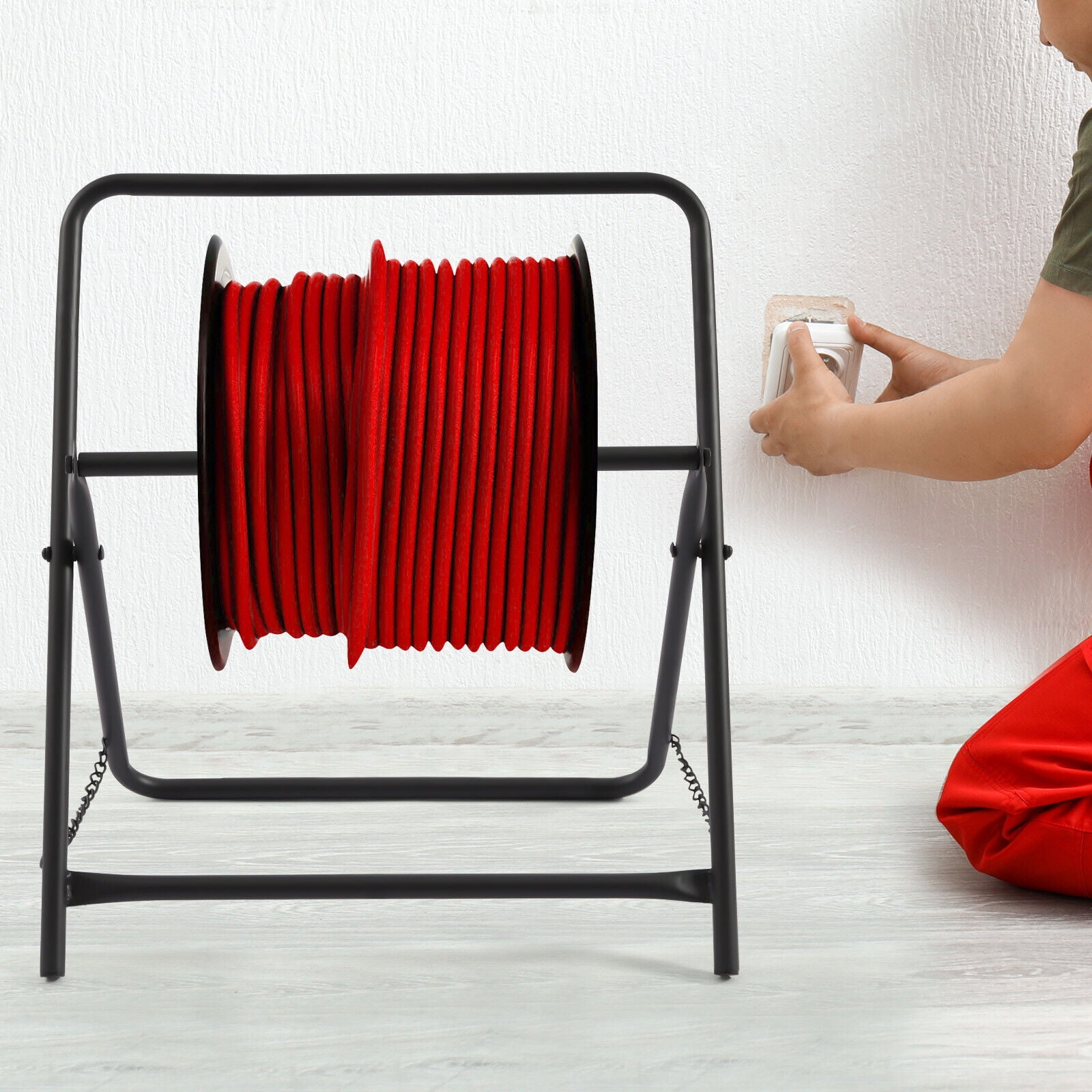 Walmart Heavy Duty Wire Coil Rack Cable Caddy, Red Wire Spool Dispenser ...