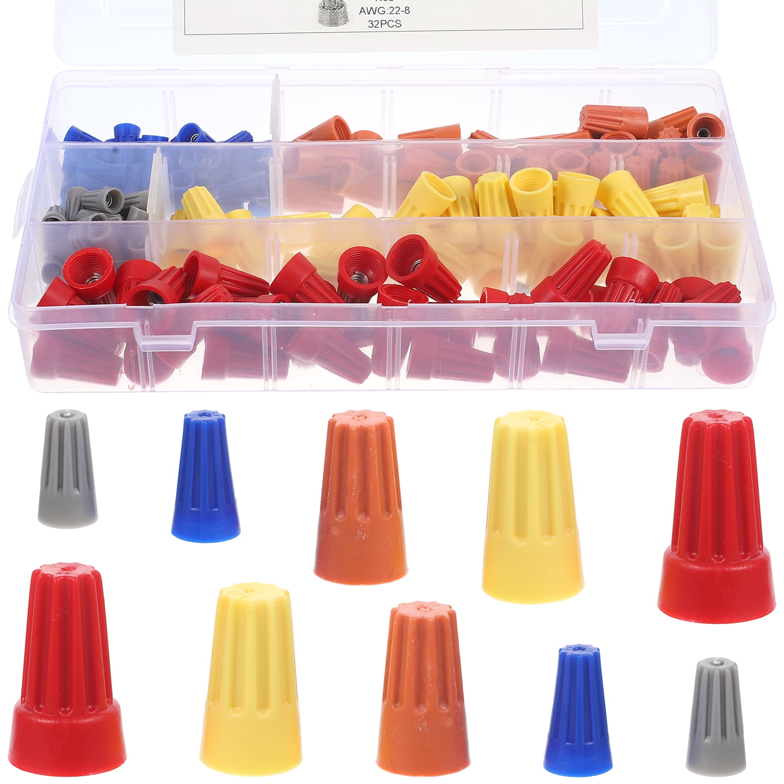 NIAIZEK PVC Wire Caps Assorted Colors Electrical Wire Connectors 160 ...
