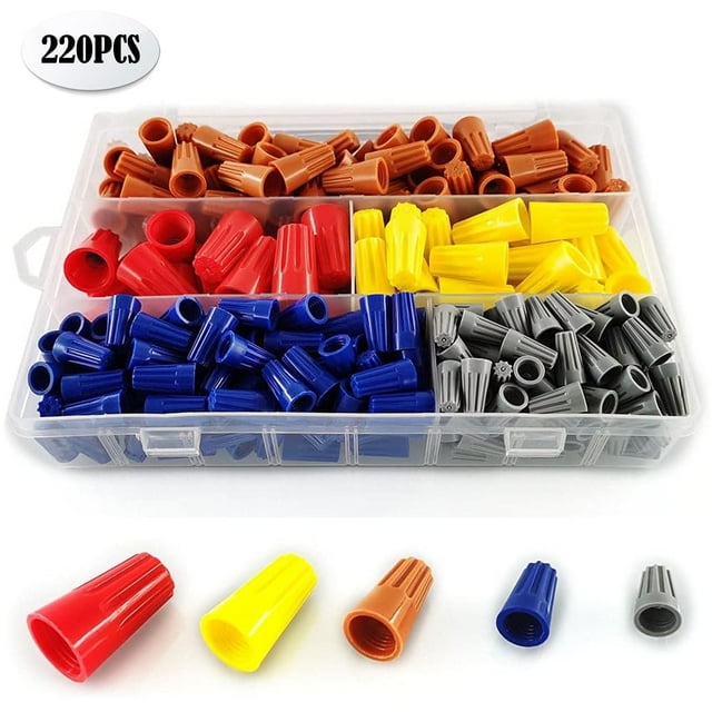 Wire Connectors, Assorted Size,220 Pcs, Electrical Connectors, Wire ...