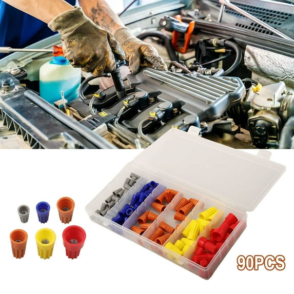 Wire Connectors for Various Gauge Sizes 90 Pcs Nuts Kit for Wiring ...
