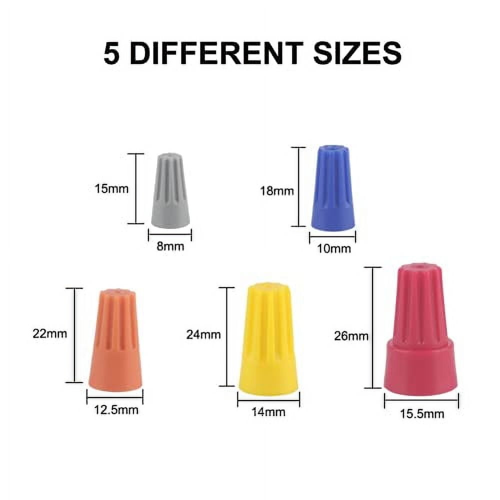 Wire Connectors Nuts,1000 PCS Grey Electrical Screw Springs Caps ...