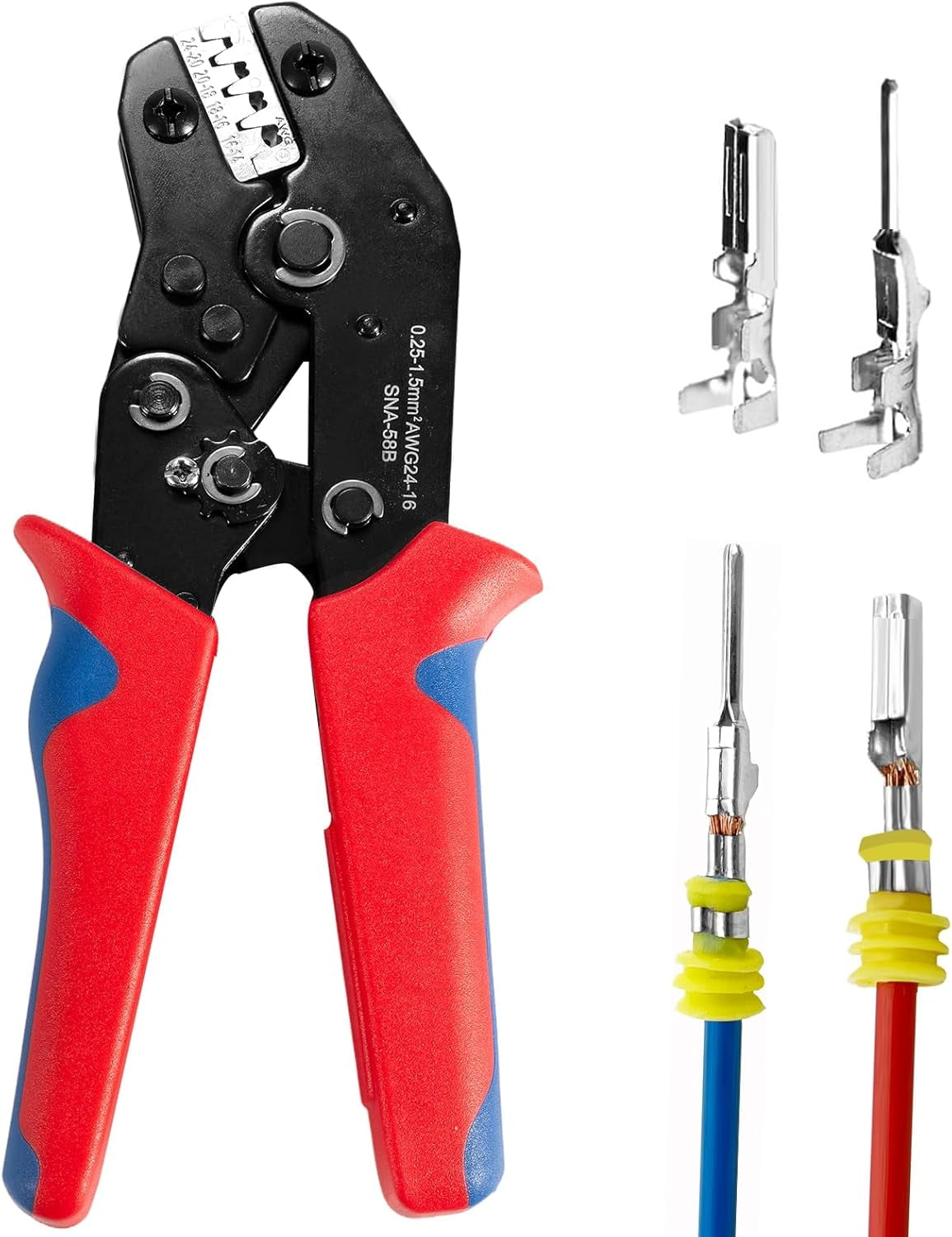 Wire Crimping Tool with Ratchet, Amliber Ratchet Wire Crimper Tool for ...