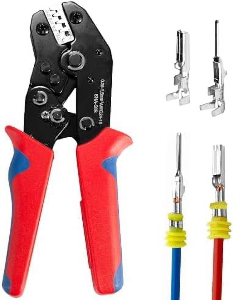 Wire Crimping Tool with Ratchet, Ratchet Wire Crimper Tool for Open ...